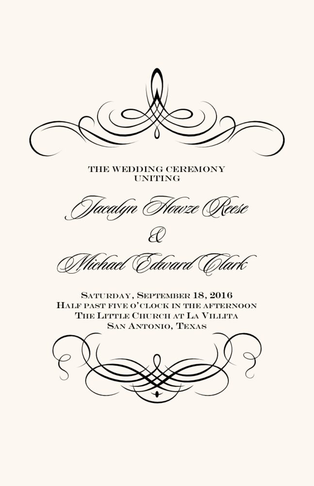 Flourish Monogram 04 Classic Wedding Ceremony Programs and Custom Church Programs - Documents ...